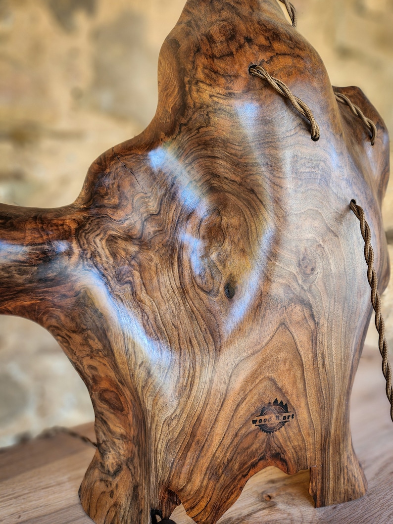 The Eerie Cave Wooden Lamp / Wooden Desk Lamp / Leaving Room Light Made ...