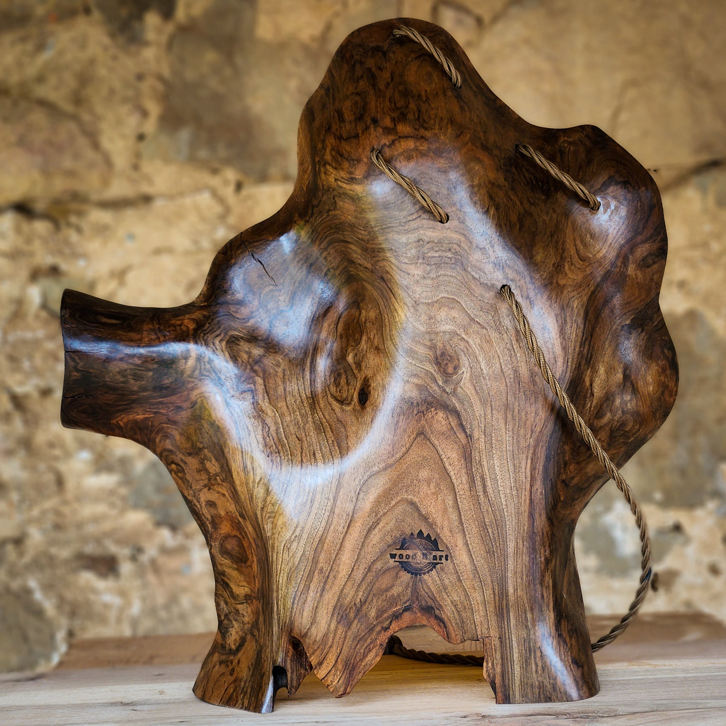 The Eerie Cave Wooden Lamp / Wooden Desk Lamp / Leaving Room Light Made ...