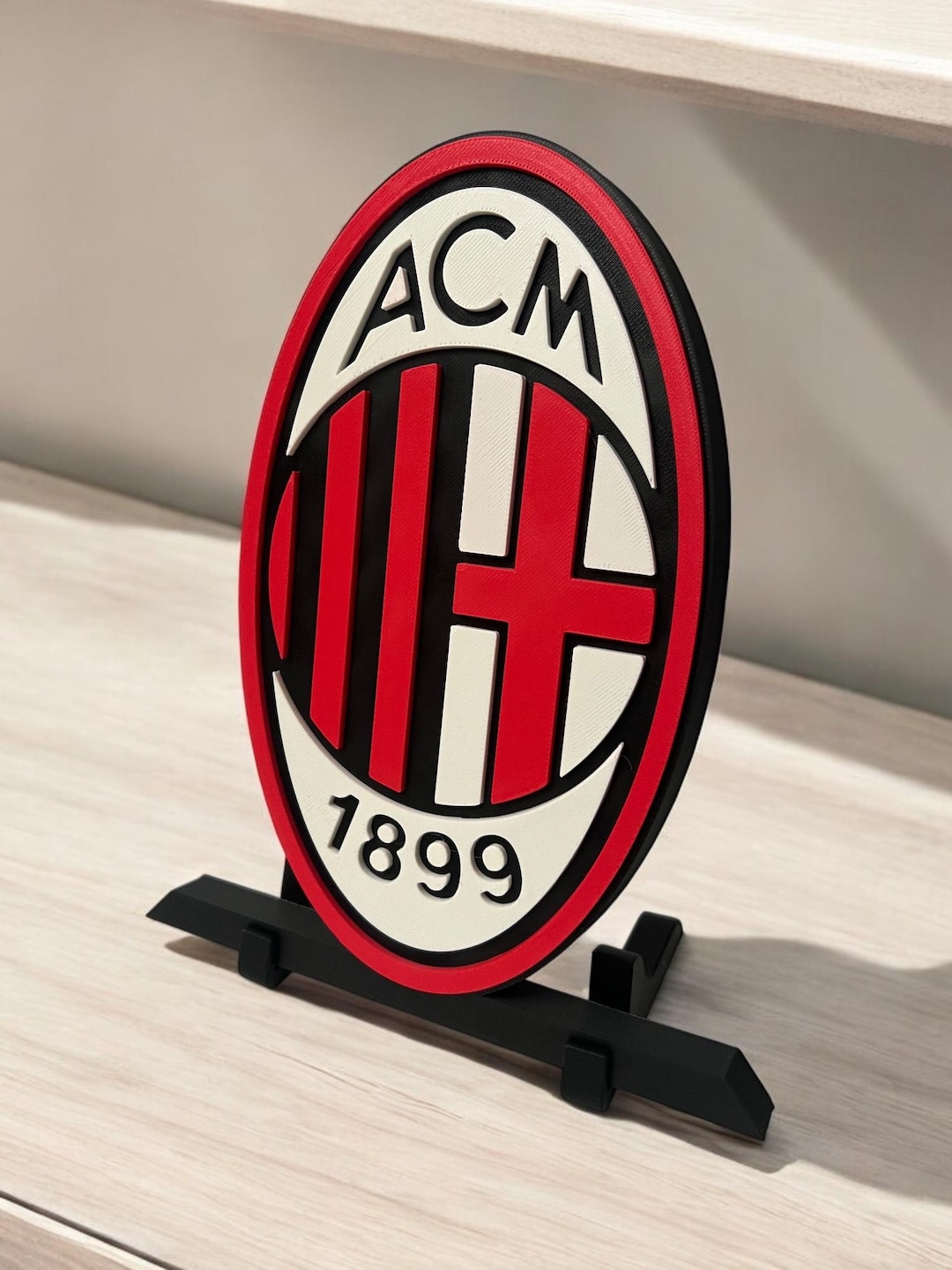 20cm AC Milan Badge | 3D Printed Football Wall Art | Serie A Decor ...