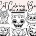 Printable Crazy Cat Coloring Book, Adult Coloring Pages, Feline ...