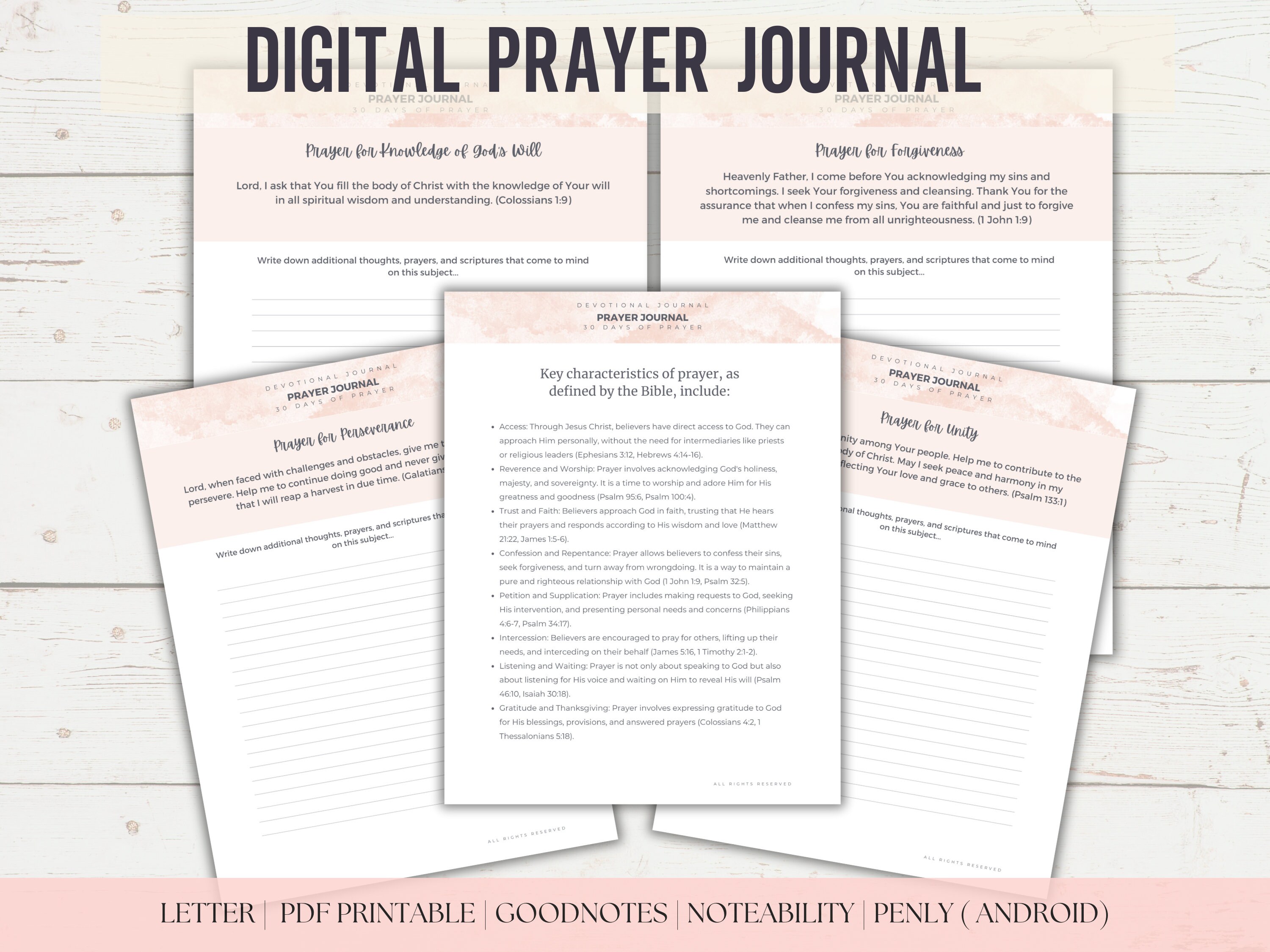 Digital Prayer Devotional With Prompts, Goodnotes Bible Devotional ...
