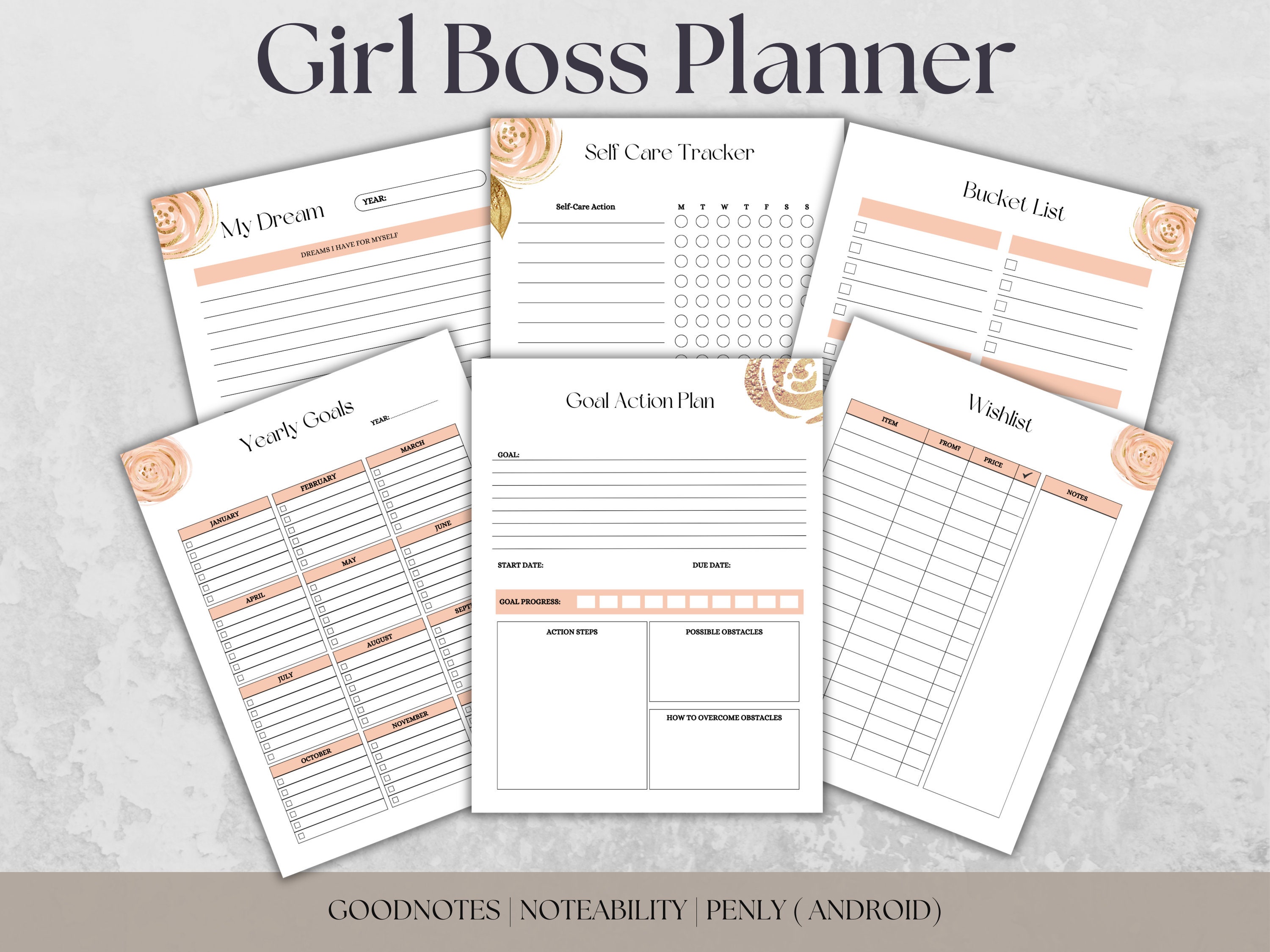Printable Girl Boss Planner, 2024 Planner,2024 Daily,weekly Monthly ...
