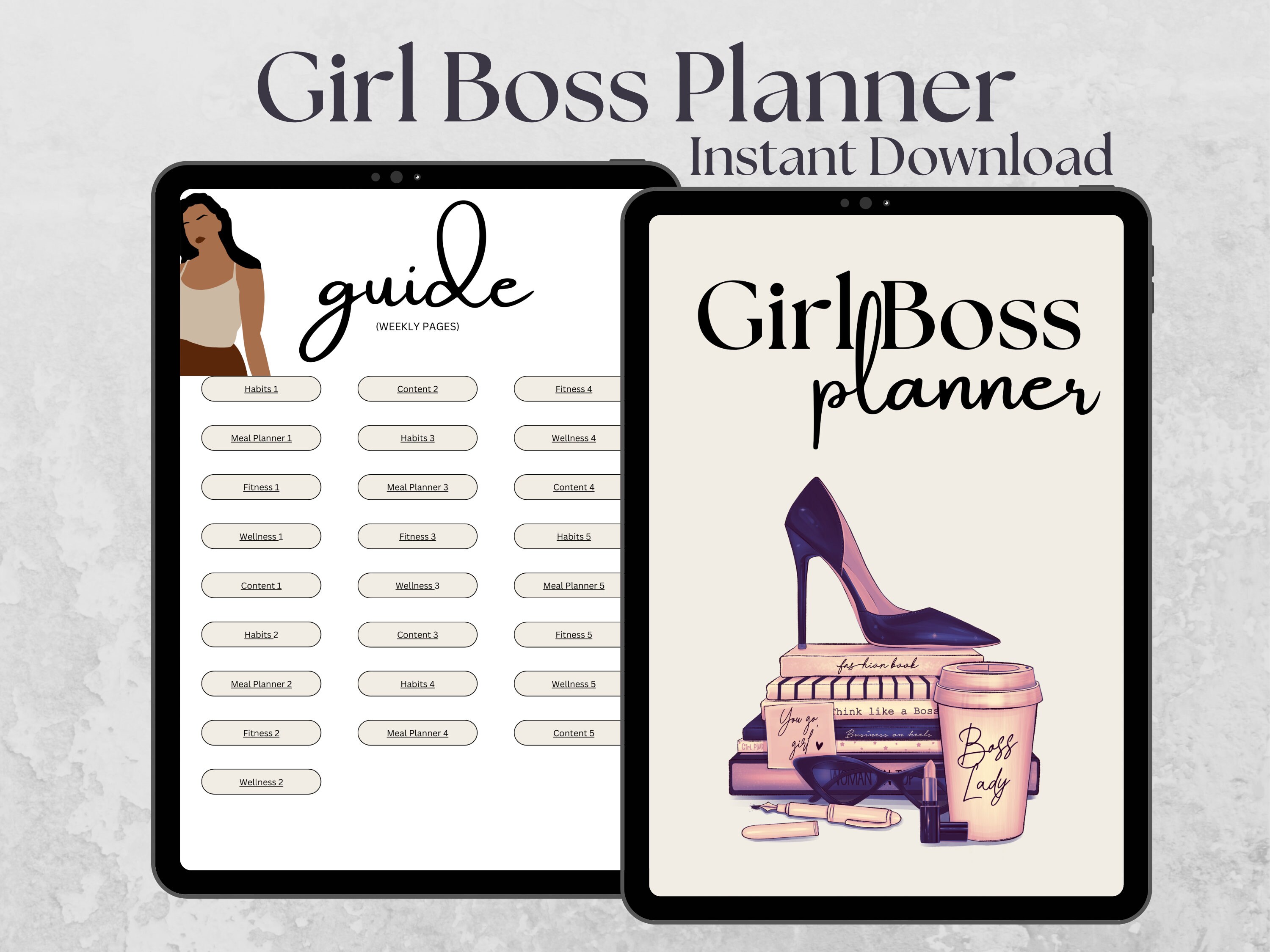 Girl Boss Planner,digital 2024 Planner,2024 Daily,weekly Monthly ...