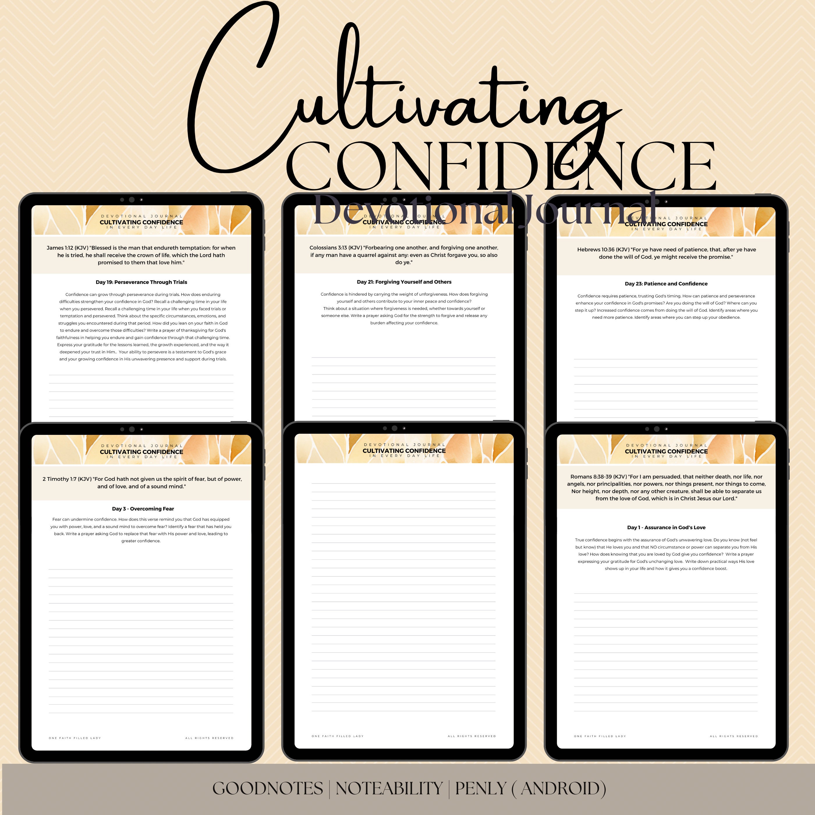 Christian Journal, Printable Devotional Journal, Cultivating Confidence ...