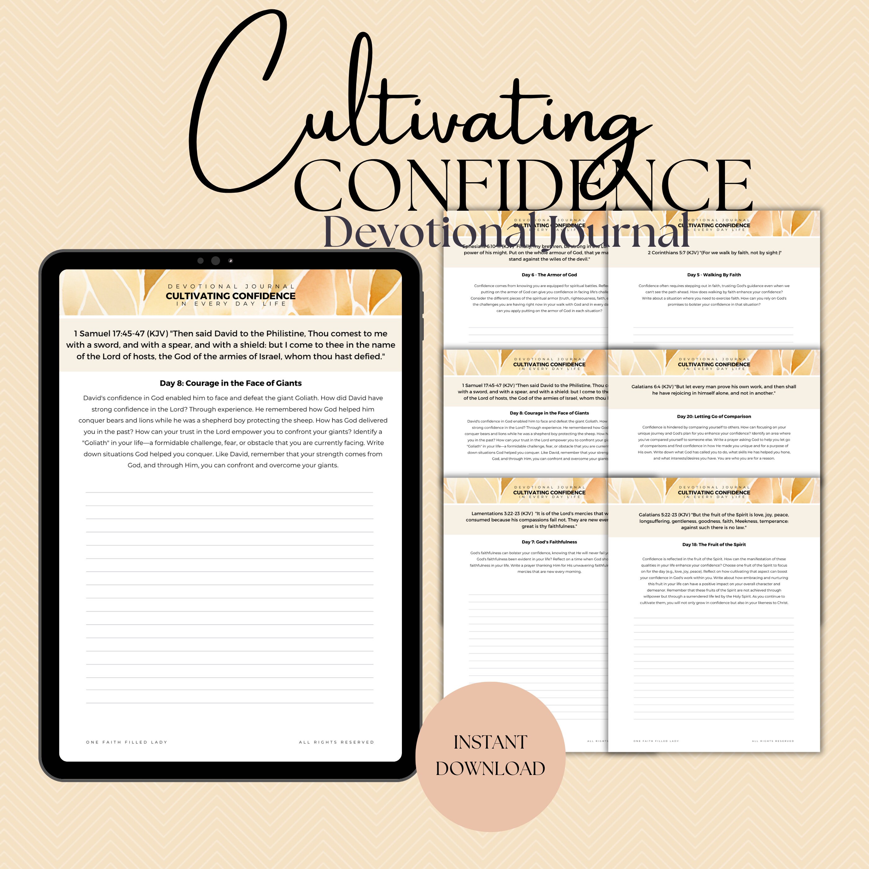 Christian Journal, Printable Devotional Journal, Cultivating Confidence ...