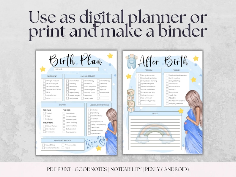 Printable After Birth Plan Checklist, Birth Checklist,baby Planning ...