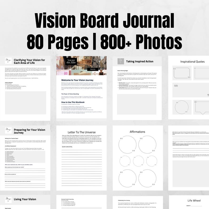 2025 Printable Vision Board Bundle With 800 Printable Photos ...