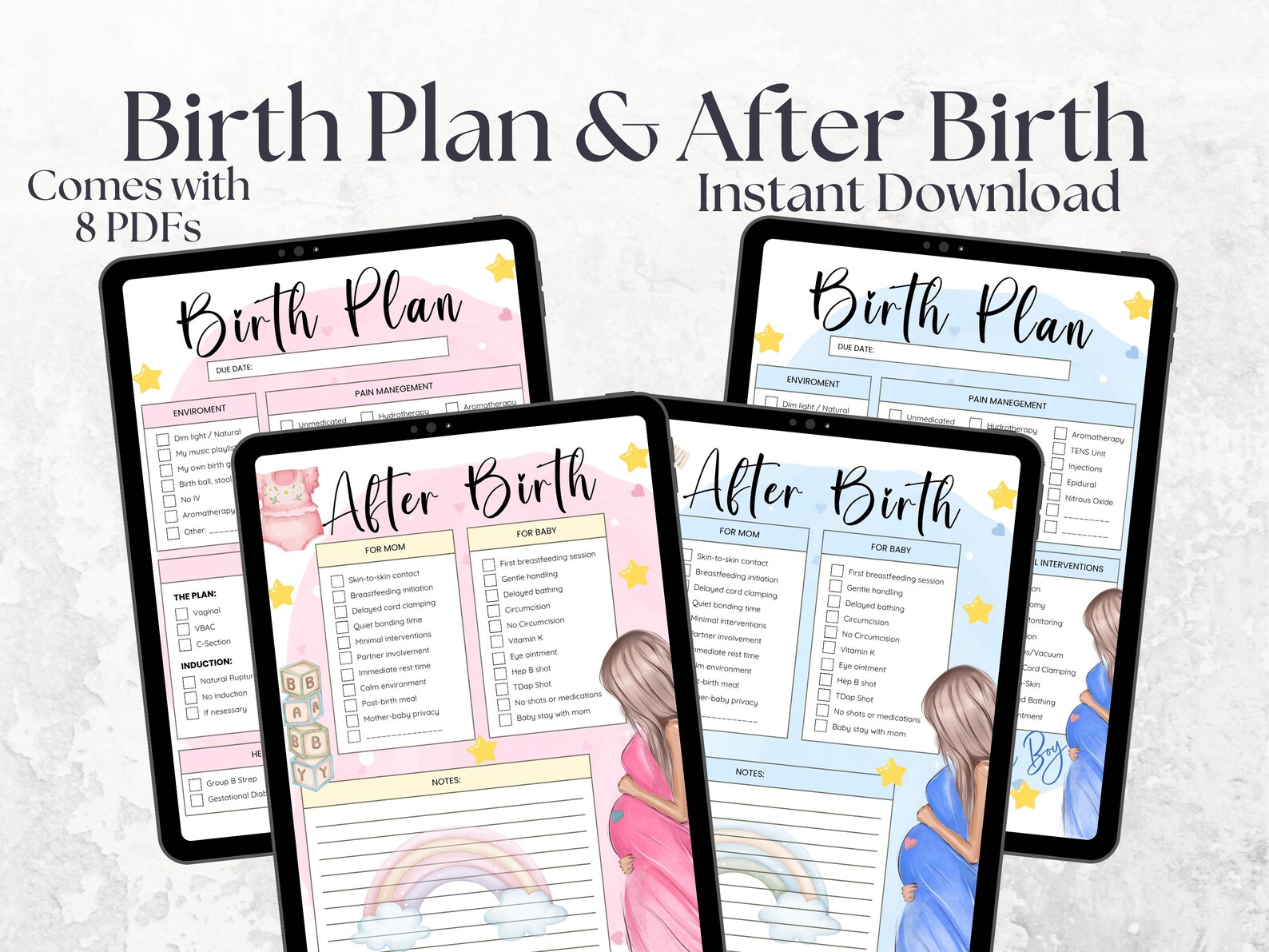 Printable Birth Plan,after Birth Plan Checklist,labor and Delivery ...