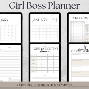 Girl Boss Planner,digital 2024 Planner,2024 Daily,weekly Monthly ...