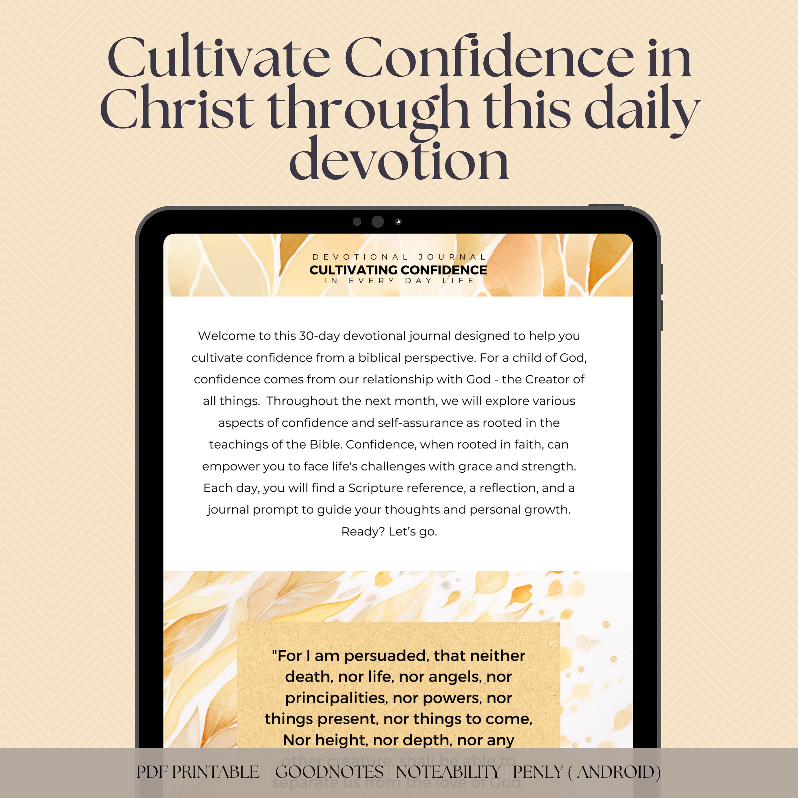 Christian Journal, Printable Devotional Journal, Cultivating Confidence ...