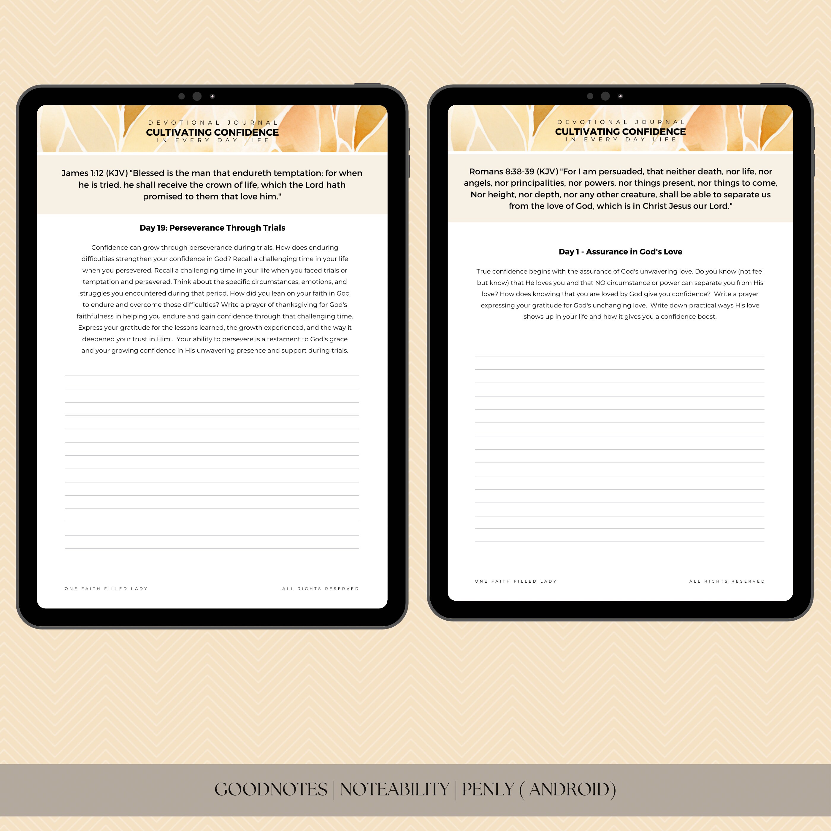 Christian Journal, Printable Devotional Journal, Cultivating Confidence ...