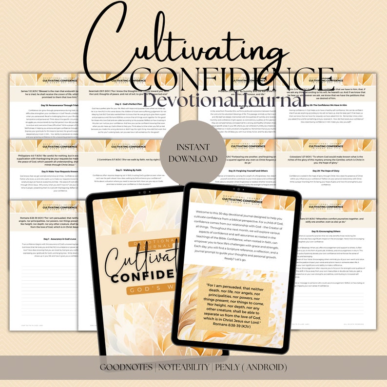 Christian Journal, Printable Devotional Journal, Cultivating Confidence ...