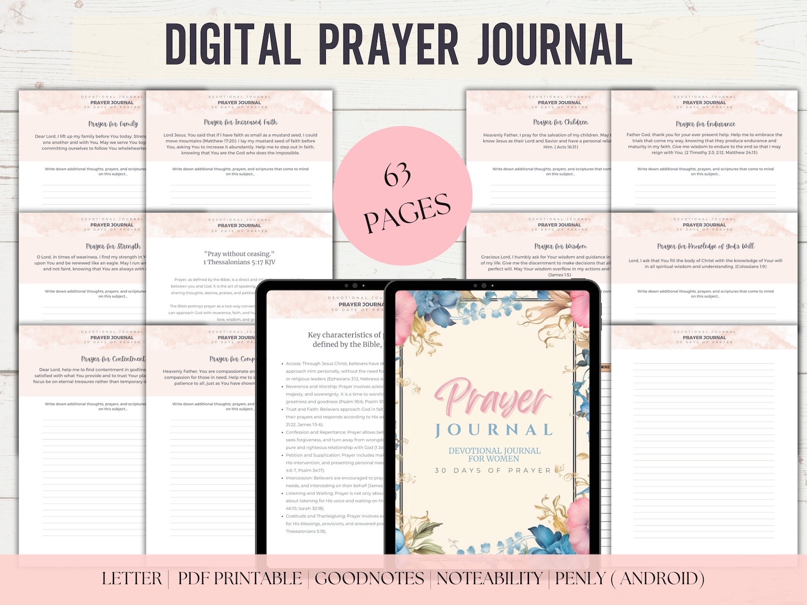 Digital Prayer Devotional With Prompts, Goodnotes Bible Devotional ...