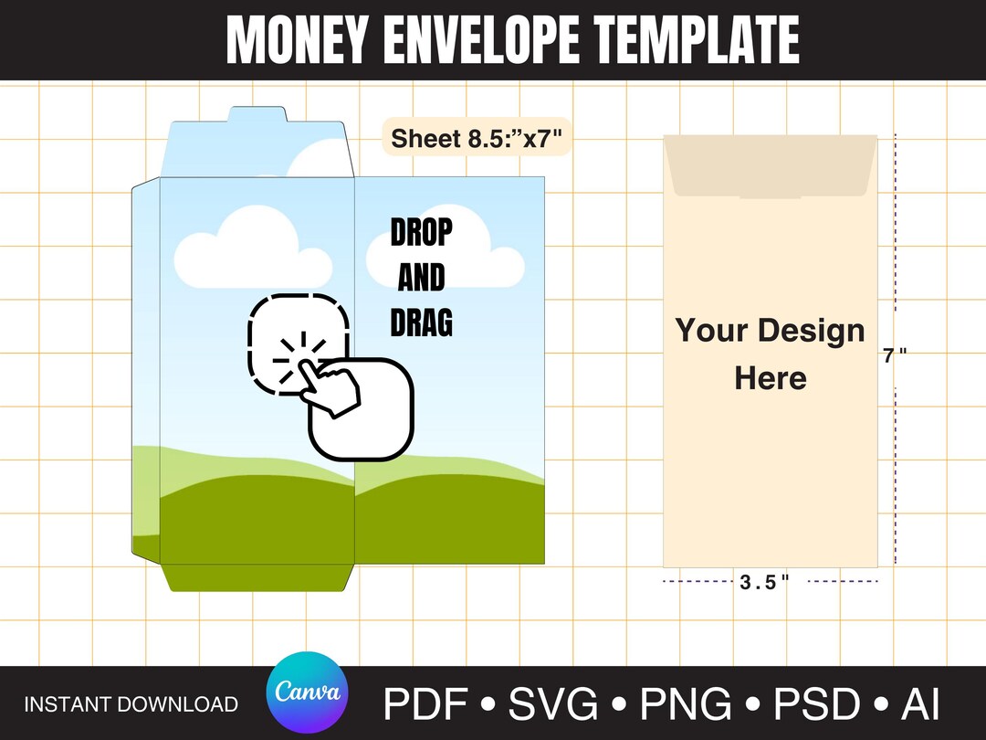 Money Envelope Template Mock Ups Money Holder Money Envelope SVG Canva ...