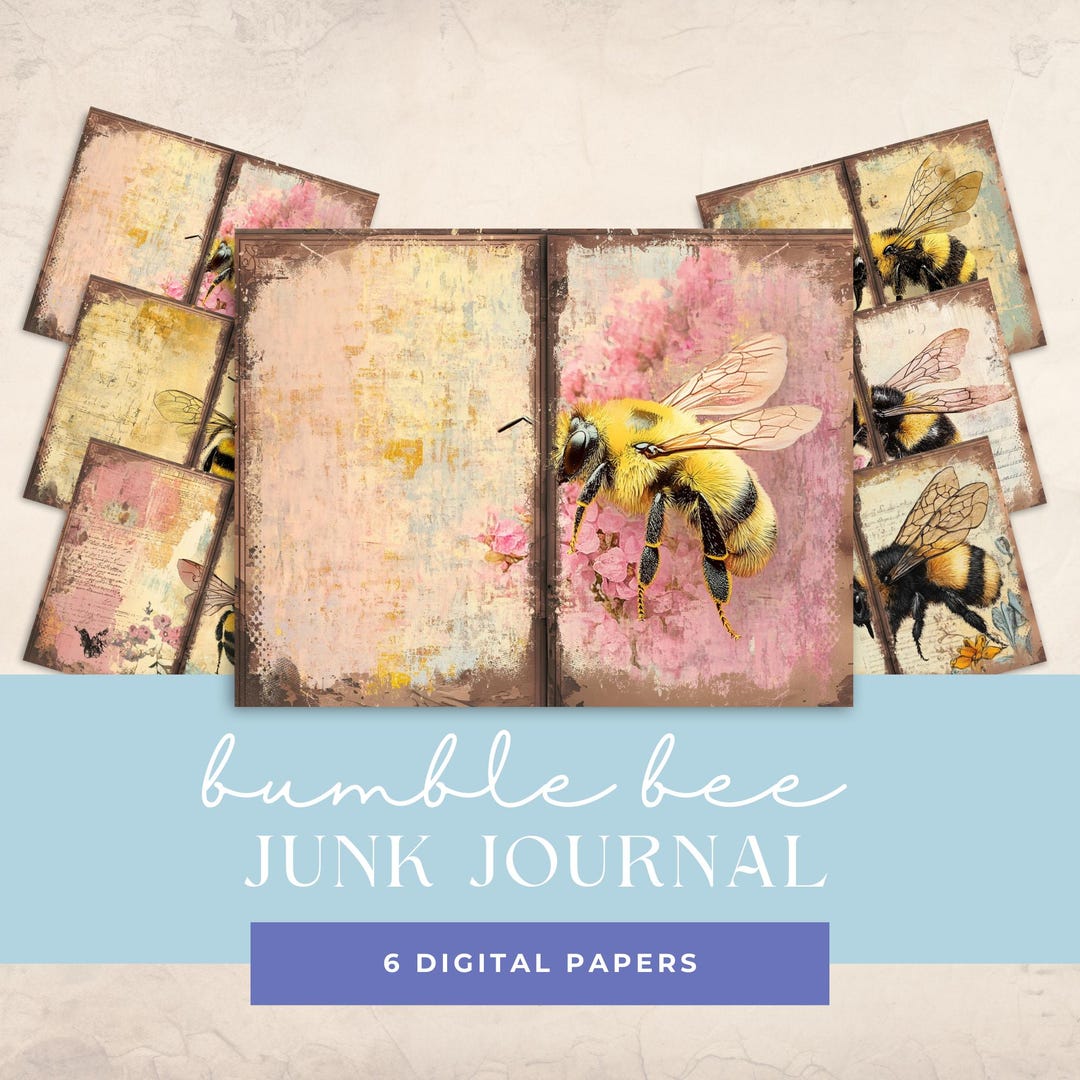 Bumble Bee Junk Journal Printable Page Bee Junk Journal Junk Journal ...