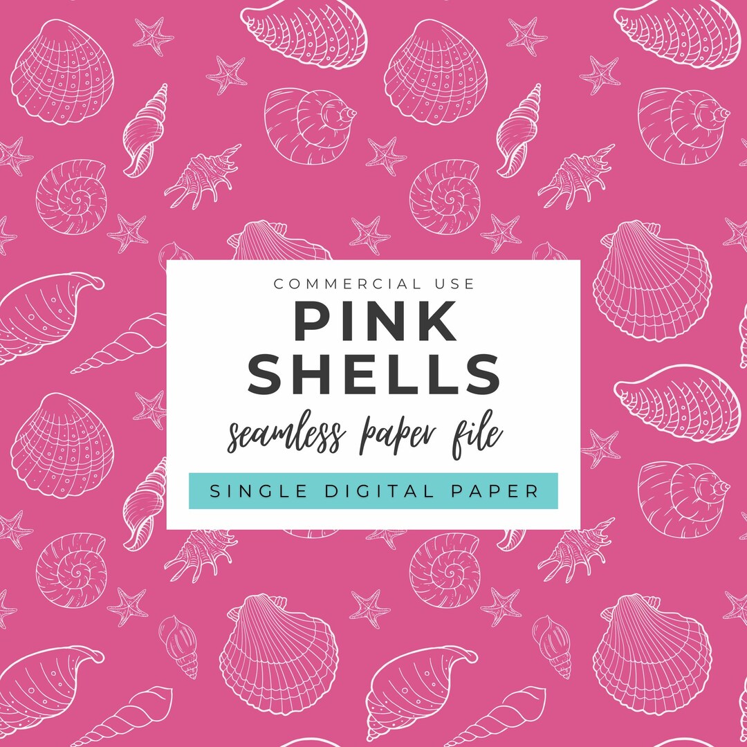 Seashell Seamless Pattern - Pretty Pink Shells - Seaside Surf Retro ...