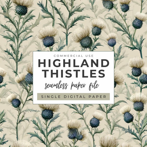 Thistle Wallpaper - Etsy UK
