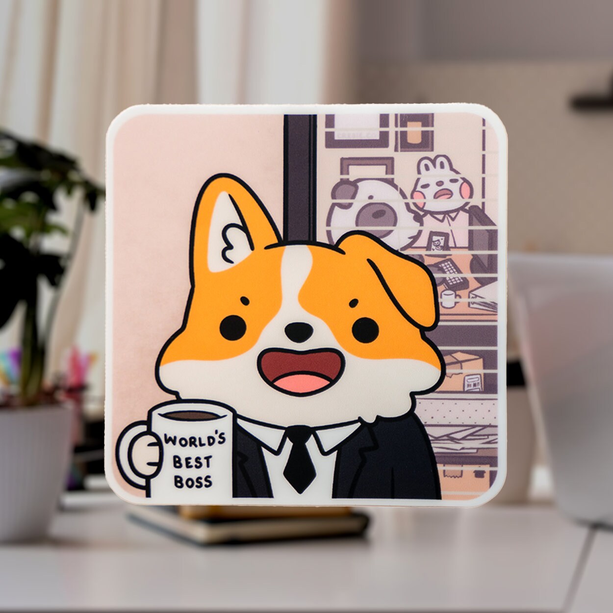 Vinyl Sticker the Office Corgi Water Bottle Sticker Laptop Sticker ...
