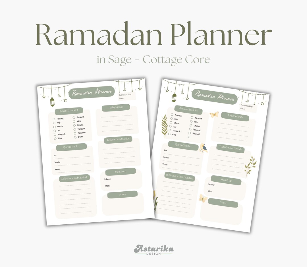Ramadan Planner Tracker 2025, Printable Quran Tracker, Prayer Tracker ...