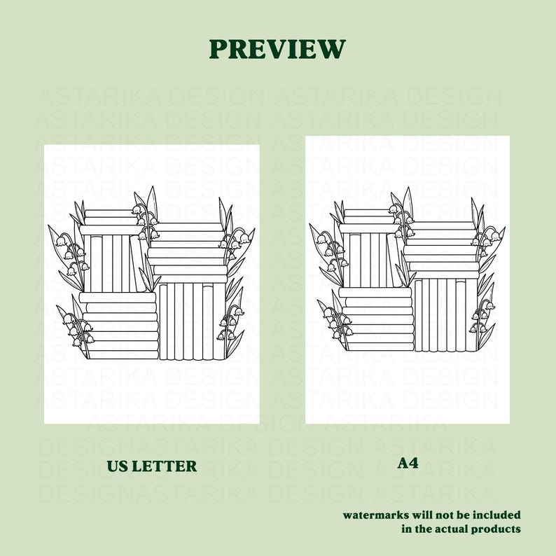 30 Book Trackers Coloring Page | Flower Floral Bookshelf Log for ...