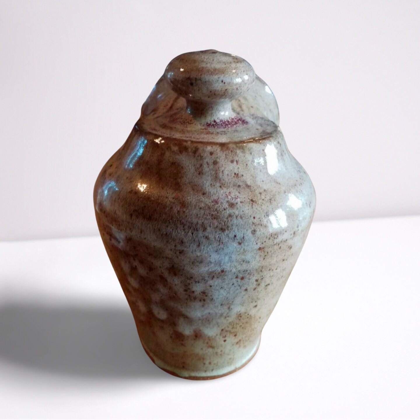 Large Vintage Glazed Ceramic / Ironware Rustic Salt Pot / Salt Pig ...