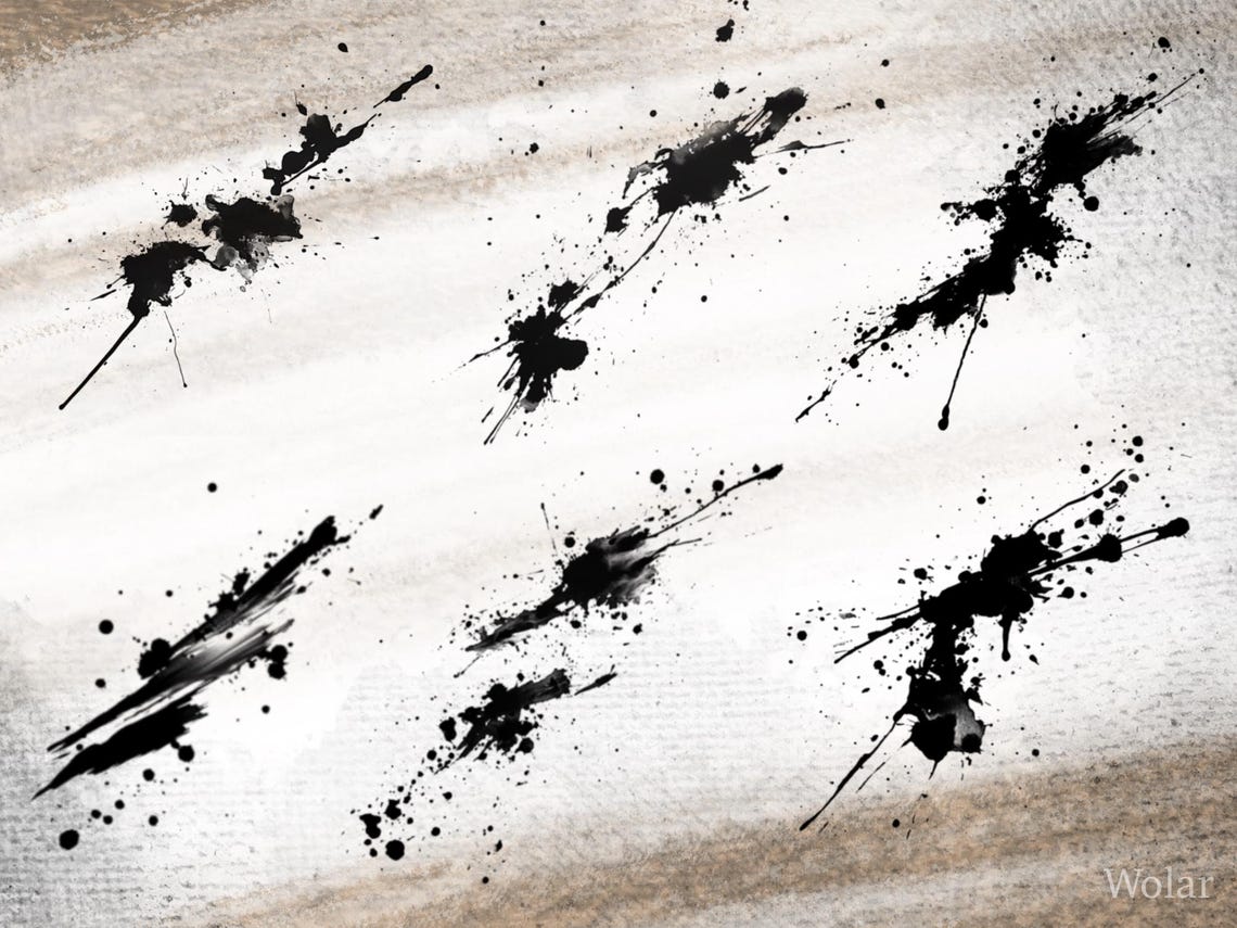 120 Ink Splatter Procreate Brushes: Dynamic Texture Stamps (digital ...