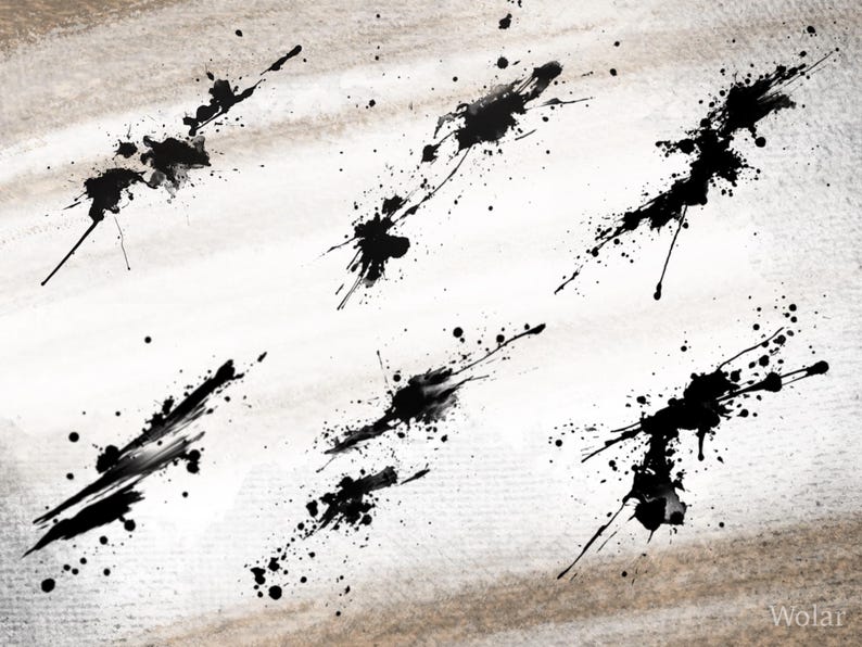 120 Ink Splatter Procreate Brushes: Dynamic Texture Stamps (digital ...