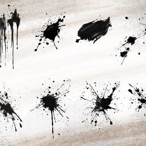 120 Ink Splatter Procreate Brushes: Dynamic Texture Stamps (digital ...