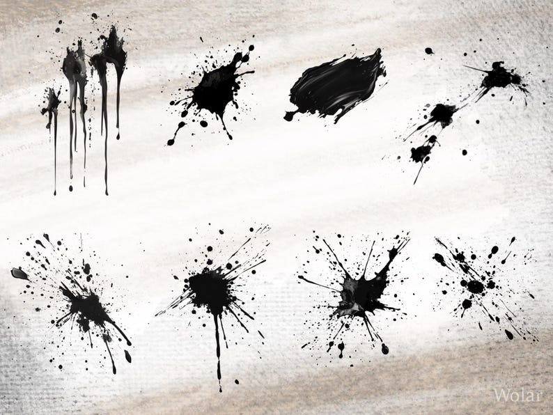 120 Ink Splatter Procreate Brushes: Dynamic Texture Stamps (digital ...