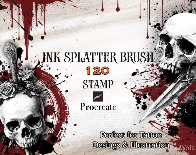 120 Ink Splatter Procreate Brushes: Dynamic Texture Stamps (digital ...