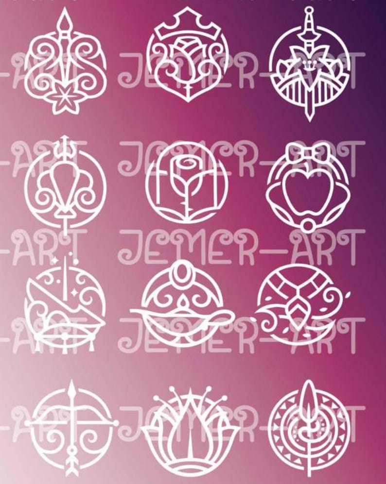 12 Disney Princess Logo Icons Vector Svg PDF JPG .ai - Etsy