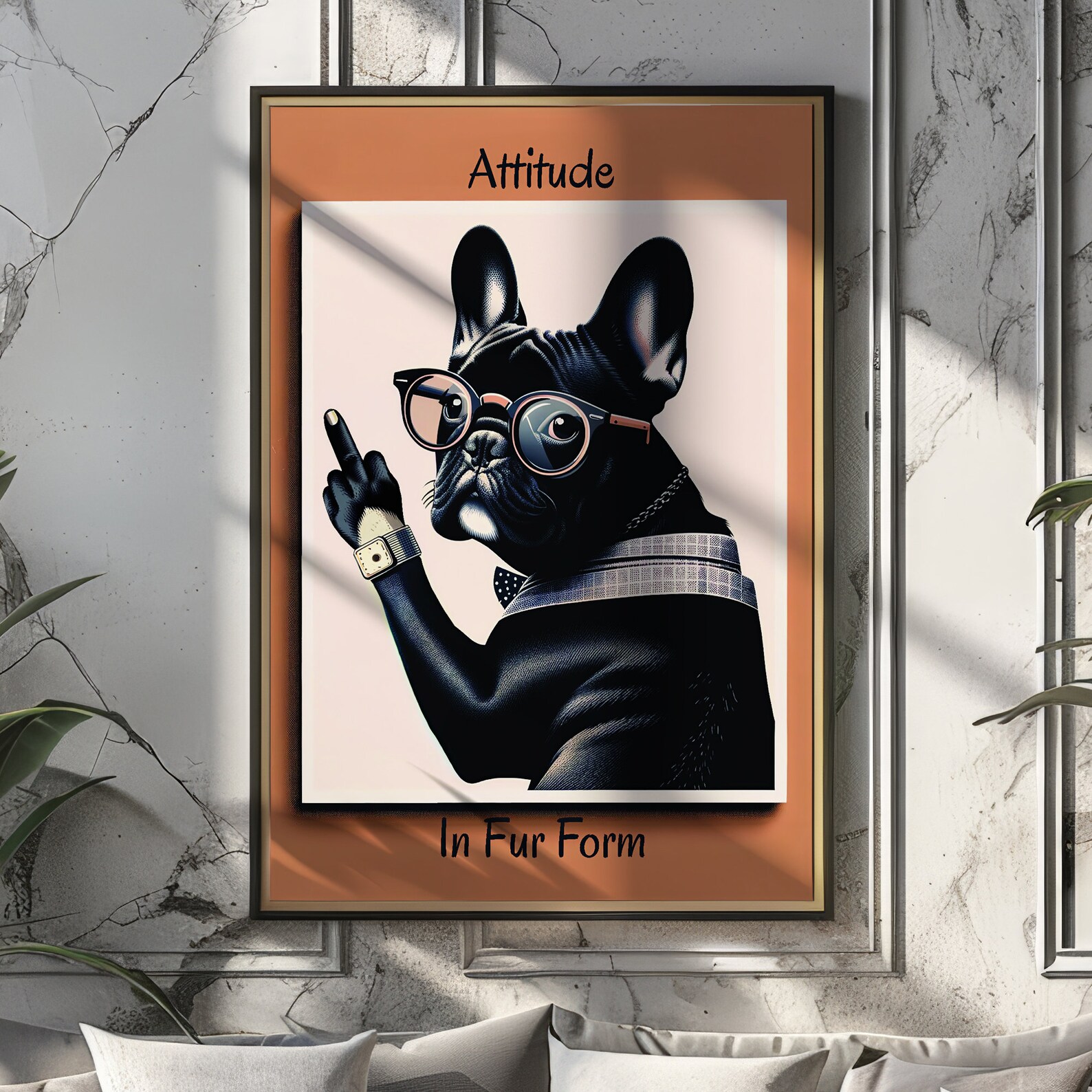 Rude Frenchie Art Print, Design, Poster, Animal, 30x40 Cm, 50x70 Cm - Etsy