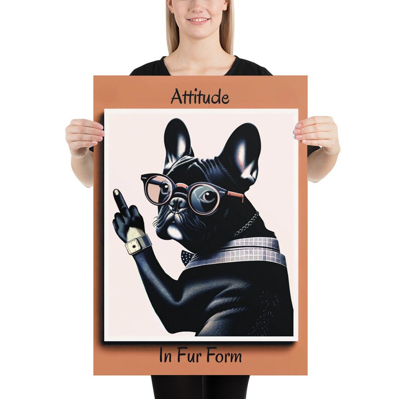 Rude Frenchie Art Print, Design, Poster, Animal, 30x40 Cm, 50x70 Cm - Etsy