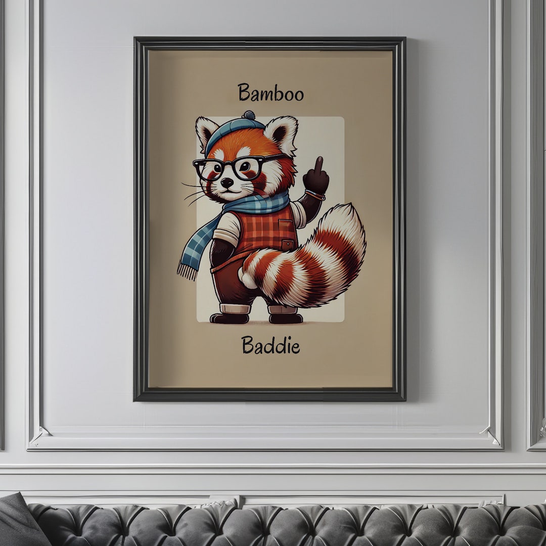 Rude Red Panda Art Print, Design, Poster, Animal, Roter Panda, 30x40 Cm ...