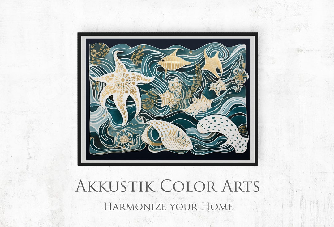 Printable Lino Sea Creature Print, Colorful Art, Minimalist Wall ...