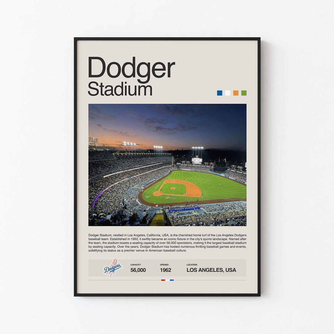 Dodger Stadium Poster,los Angeles Dodgers Prints ,mid Century Modern ...
