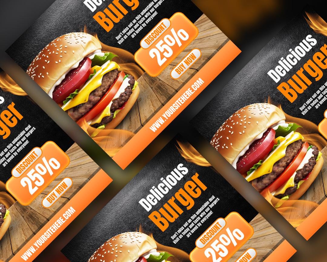 Burger Flyer Design / Burger Marketing Social Media / Burger Instagram ...