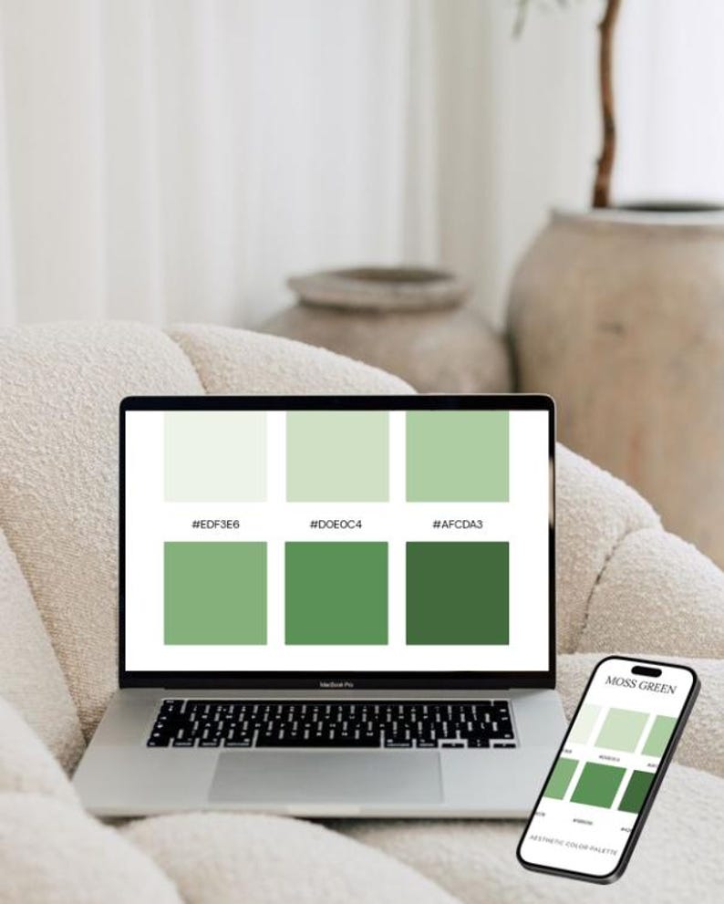 Moss Green Palette | Nature Greens | Calm Earthy Tones - Etsy