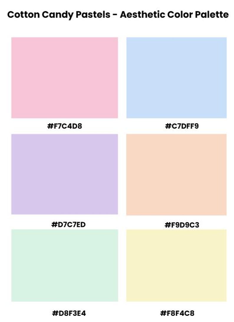 Cotton Candy Pastel Palette | Soft Canva Colors | Branding Pastels - Etsy