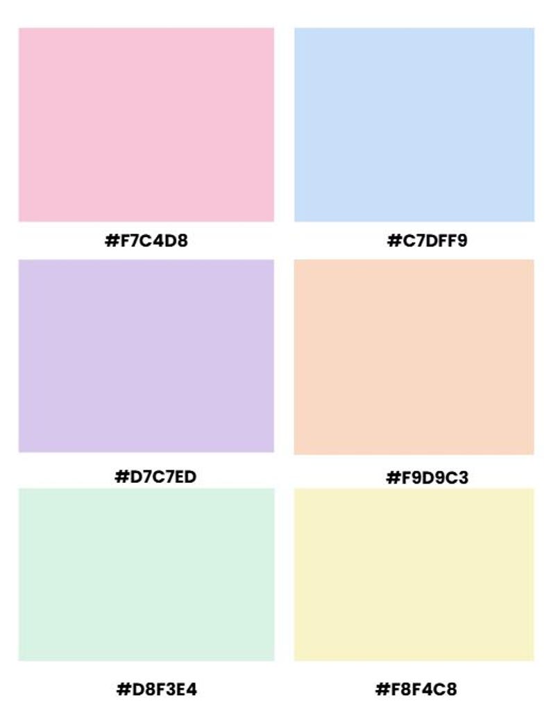 Cotton Candy Pastel Palette | Soft Canva Colors | Branding Pastels - Etsy