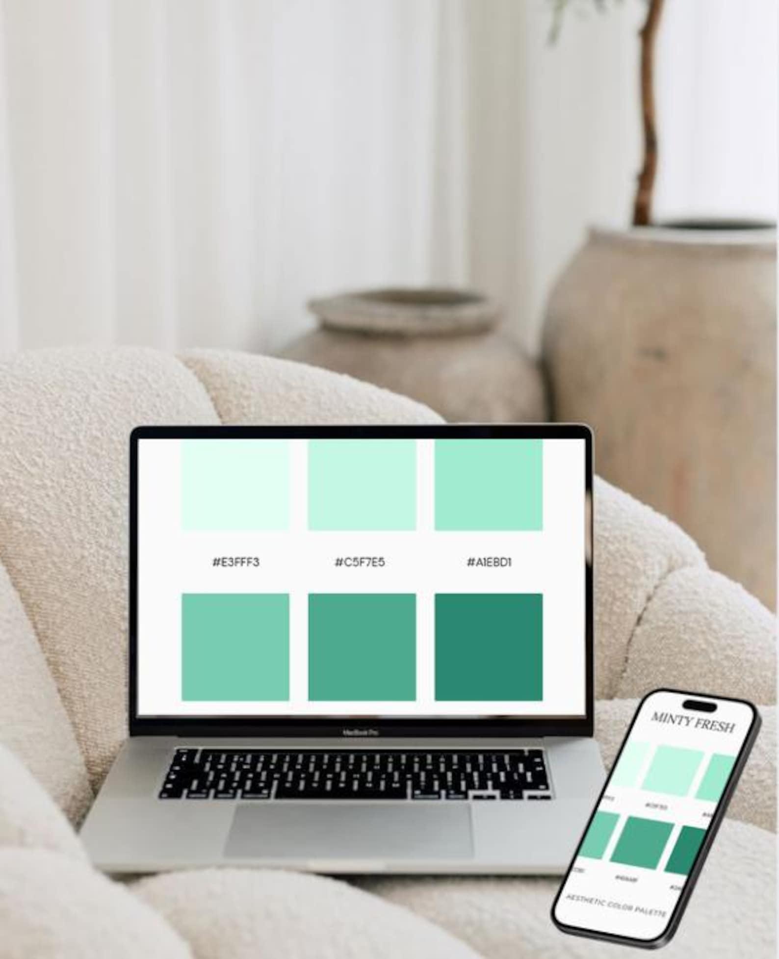 Minty Fresh Palette | Soft Mint Green | Clean Aesthetic Colors - Etsy