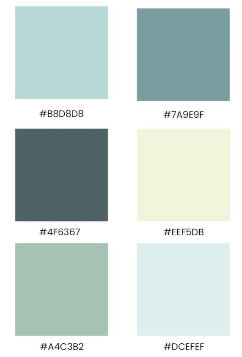 Coastal Blue Color Palette | Ocean Aesthetic Tones | Calm Blue Branding ...