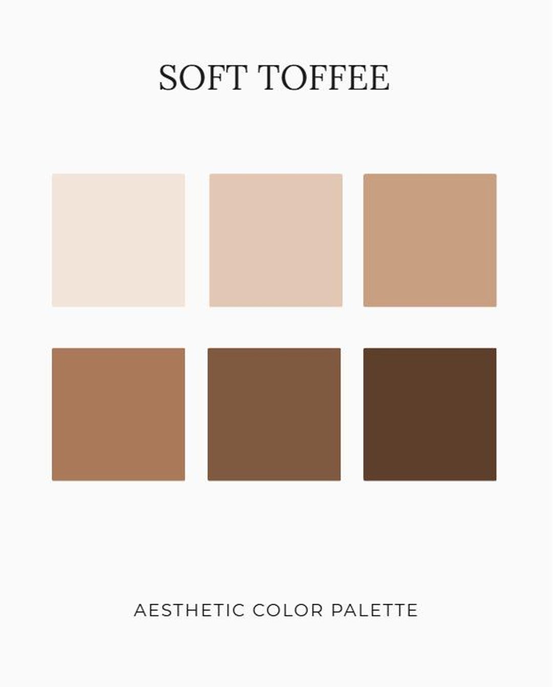 Soft Toffee Color Palette | Warm Beige Browns | Canva Color Chart - Etsy