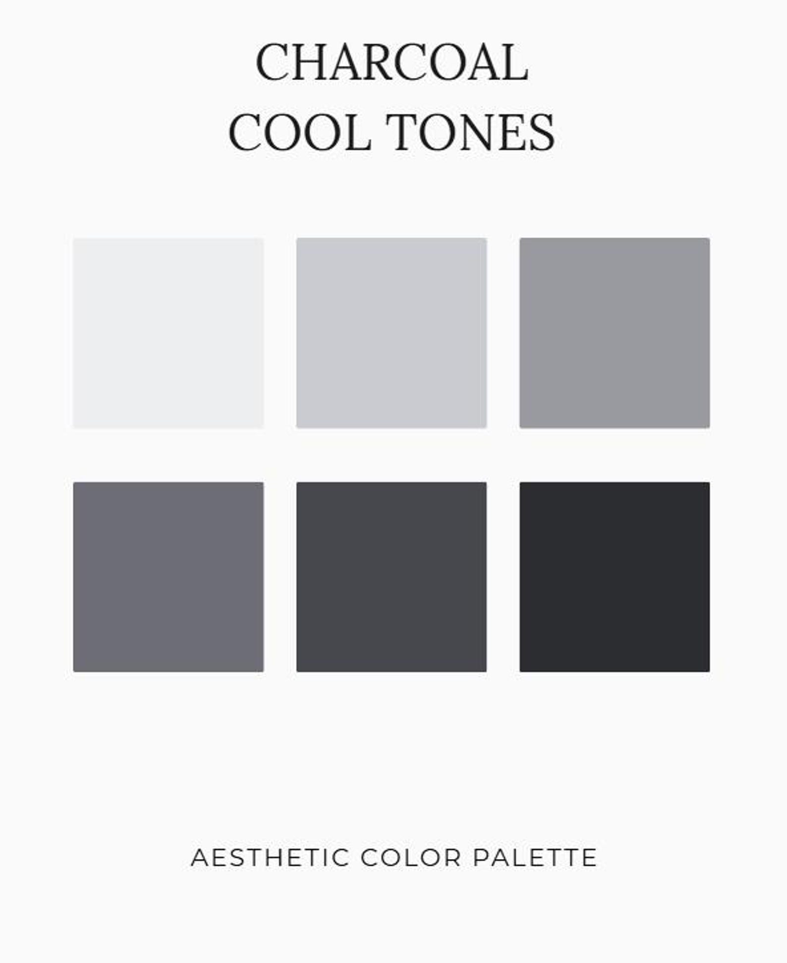 Charcoal Cool Tones Palette | Deep Greys | Modern Minimal Colors - Etsy