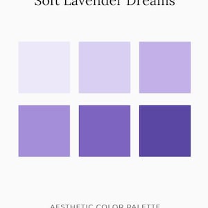 Soft Lilac Color Palette – Purple Aesthetic Pastels - Etsy