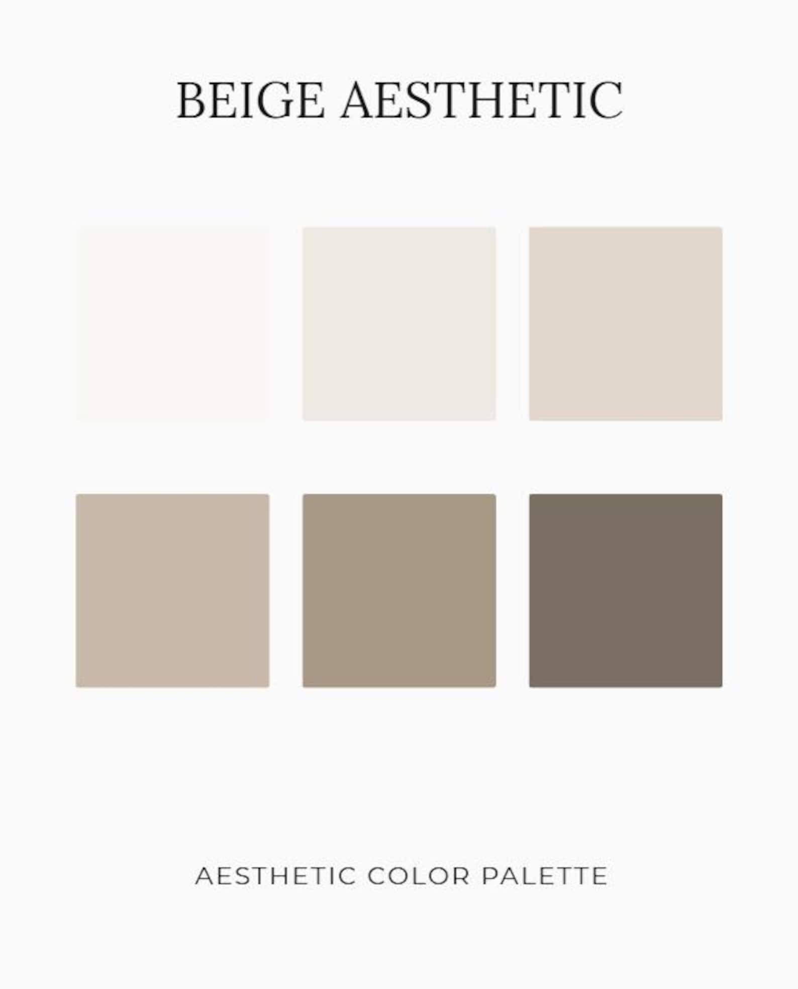 Beige Aesthetic Palette | Minimal Neutral Tones | Soft Modern Colors - Etsy
