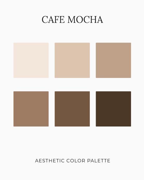 Cafe Mocha Color Palette | Rich Brown Tones | Warm Coffee Aesthetic - Etsy