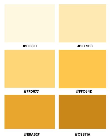 Golden Glow Color Palette | Warm Yellow & Gold Aesthetic - Etsy