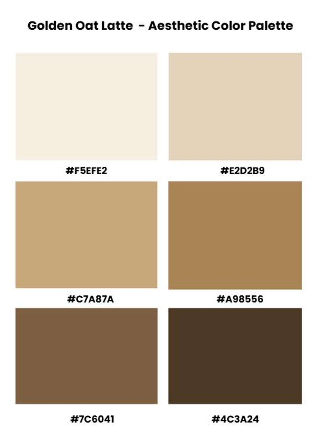 Golden Oat Latte Color Palette – Warm Neutral Aesthetic - Etsy
