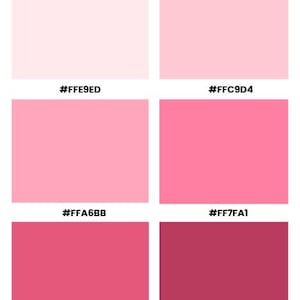 Rose Milkshake Color Palette | Aesthetic Pink Branding Colors - Etsy